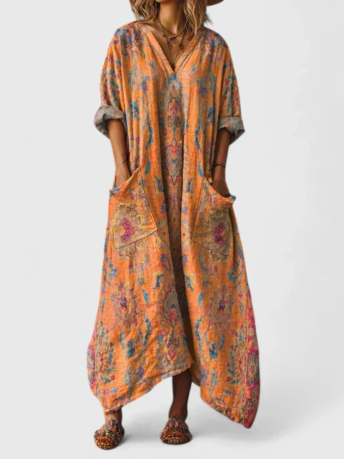 Marintia – Vestido con escote en pico – Paula Barcelona